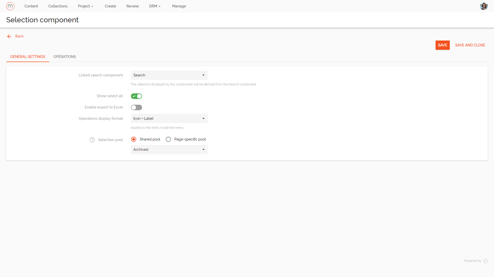Selection | Sitecore Documentation