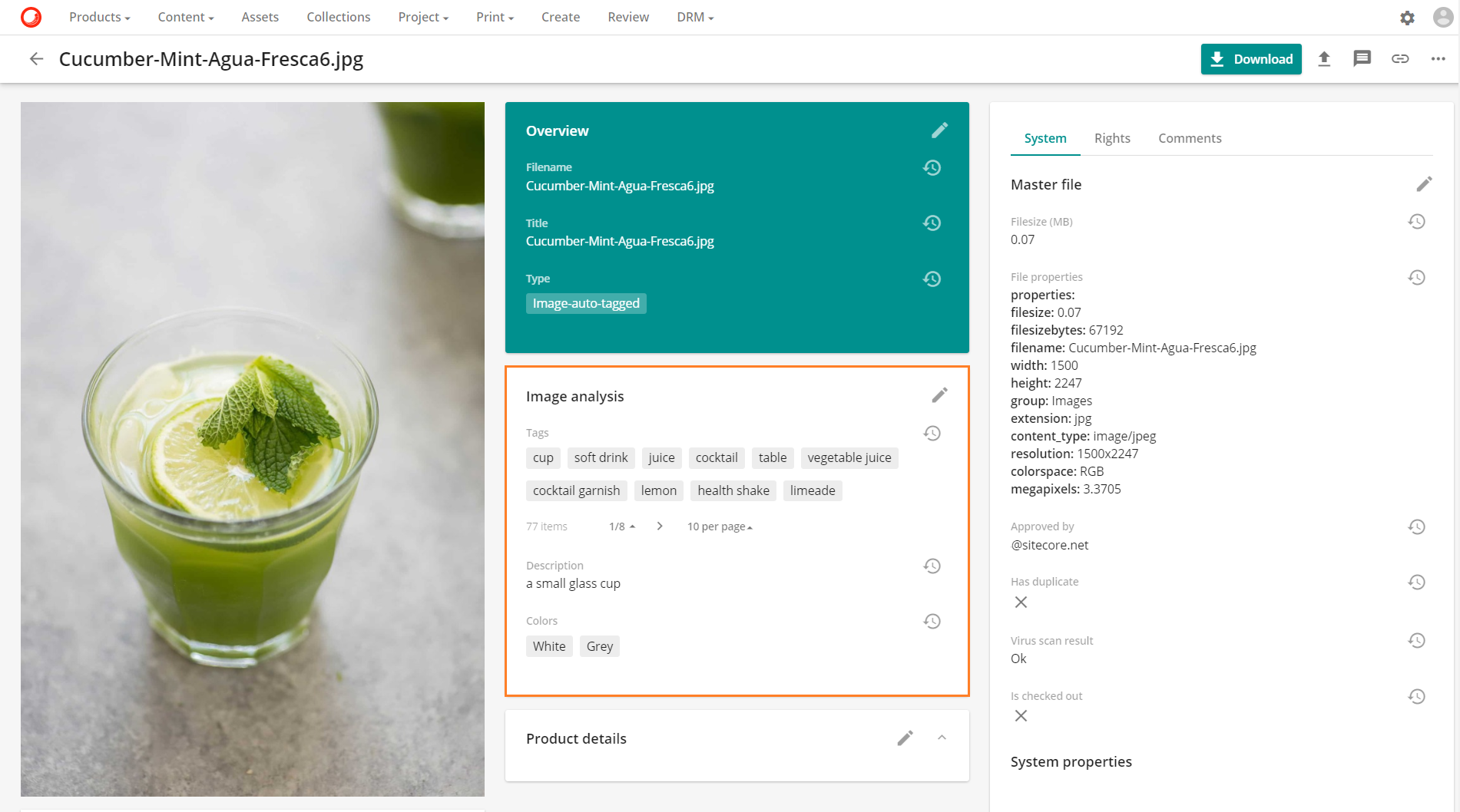 Image analysis | Sitecore Documentation