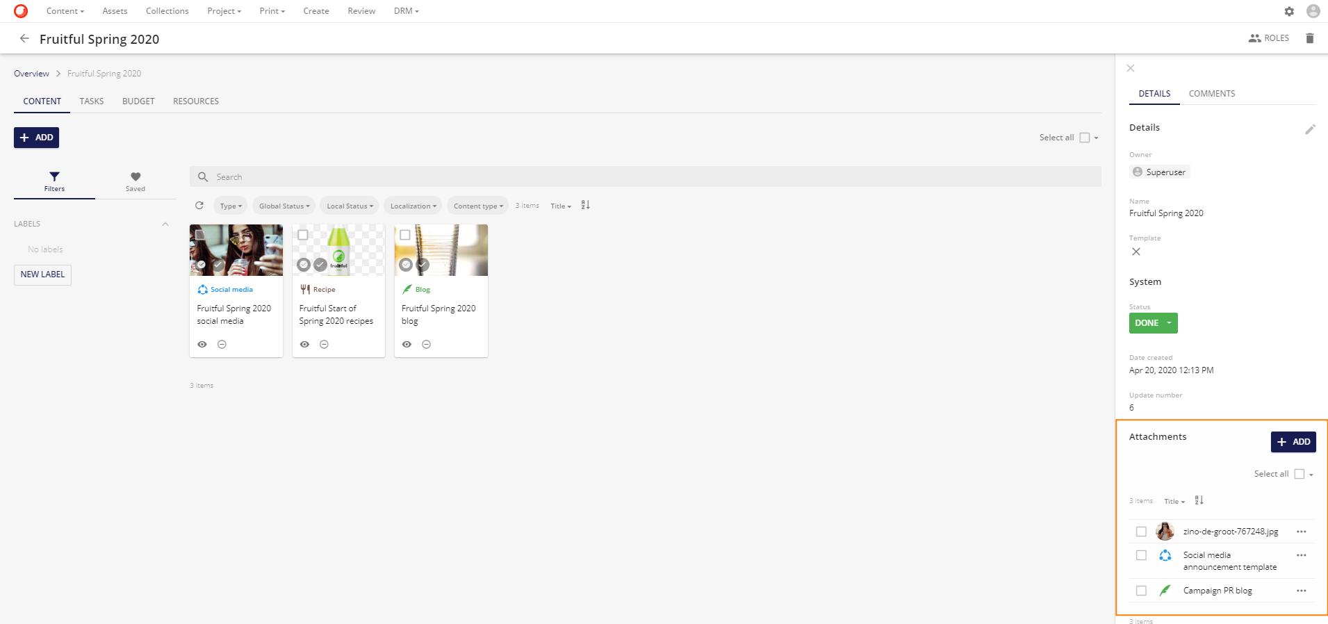 Project Attachments | Sitecore Documentation