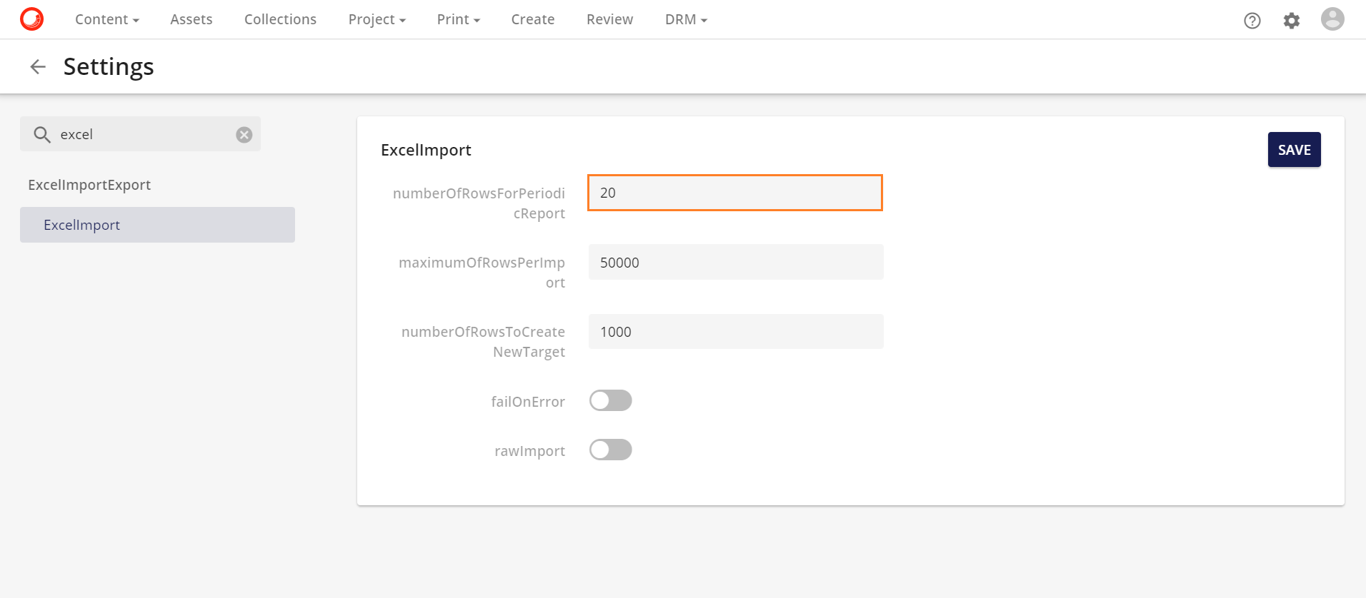 Excel import settings | Sitecore Documentation Excel import settings | Sitecore Documentation