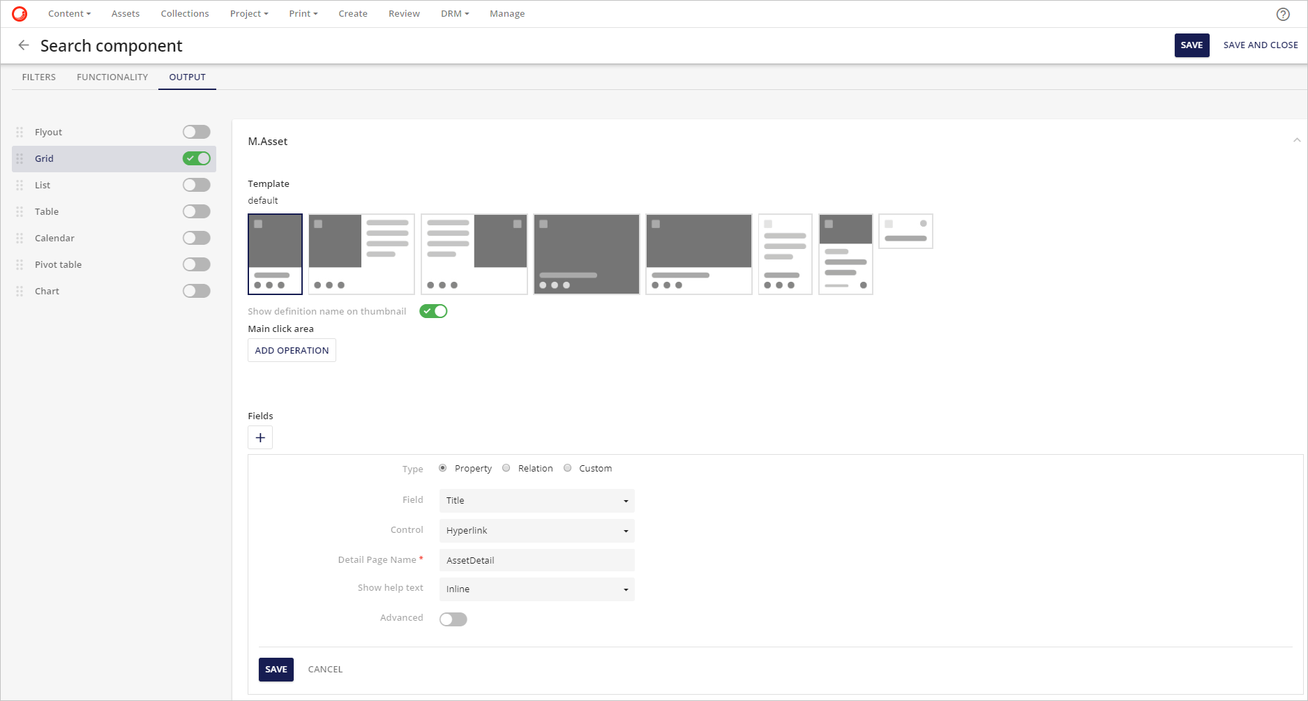 Output section | Sitecore Documentation