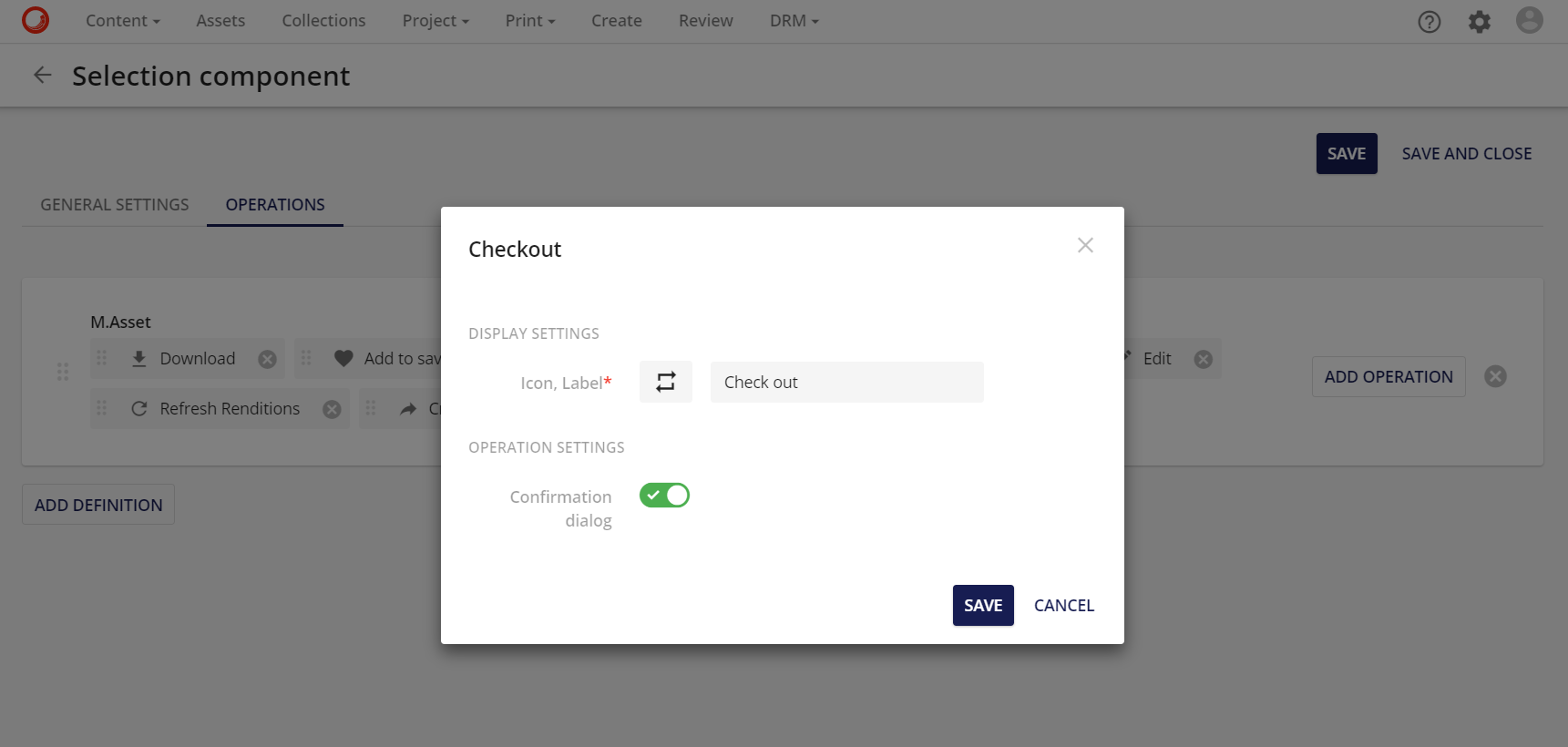 Checkouts page and operation setup