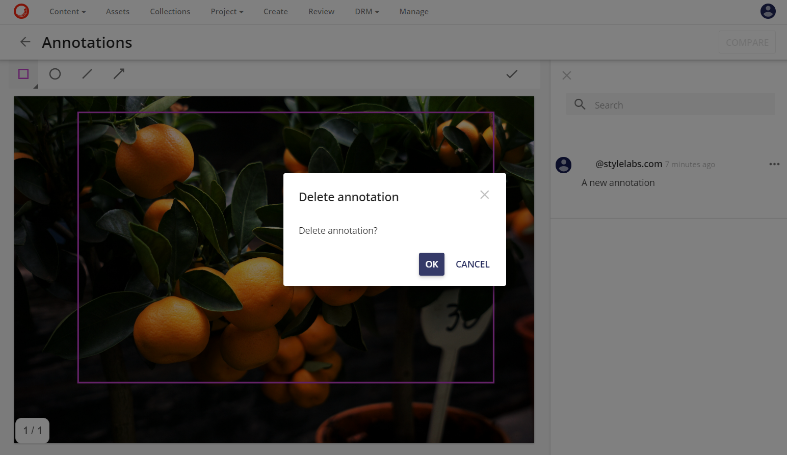 Annotations menu | Sitecore Documentation