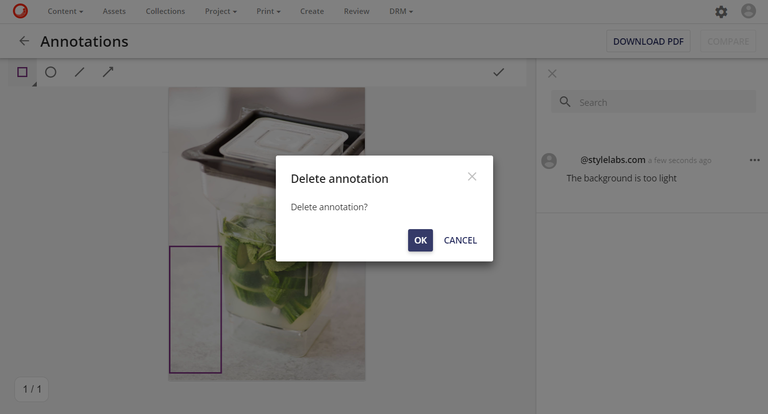 Annotations menu | Sitecore Documentation