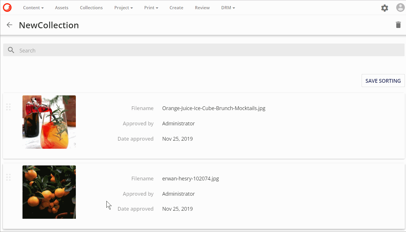 Manual sorting | Sitecore Documentation