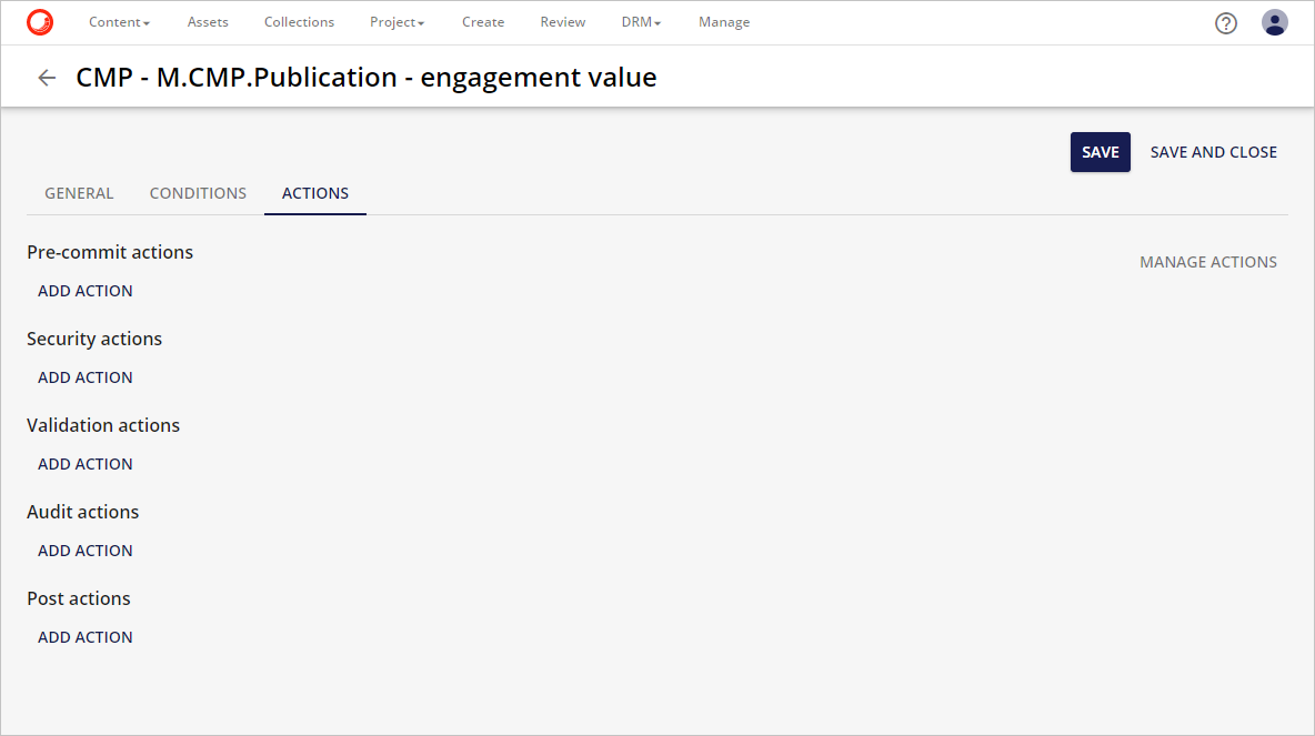 Trigger actions | Sitecore Documentation