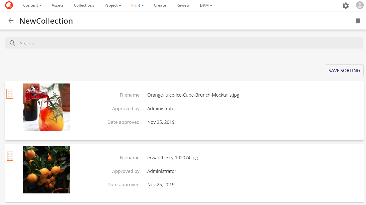 Manual sorting | Sitecore Documentation