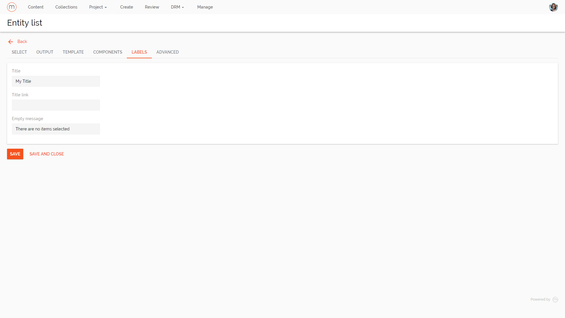 Labels section | Sitecore Documentation