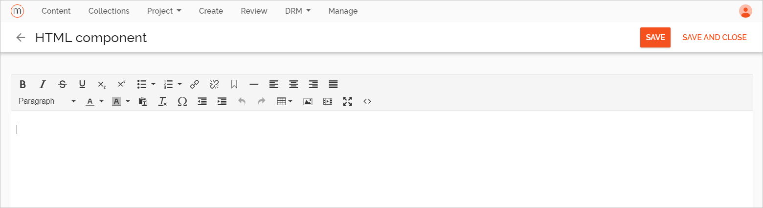 HTML component | Sitecore Documentation