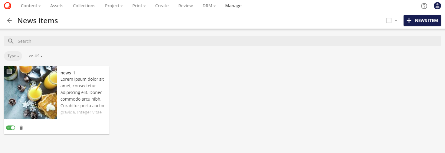 News items | Sitecore Documentation