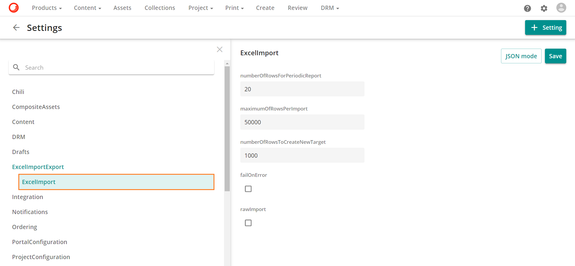 Excel import settings | Sitecore Documentation Excel import settings | Sitecore Documentation