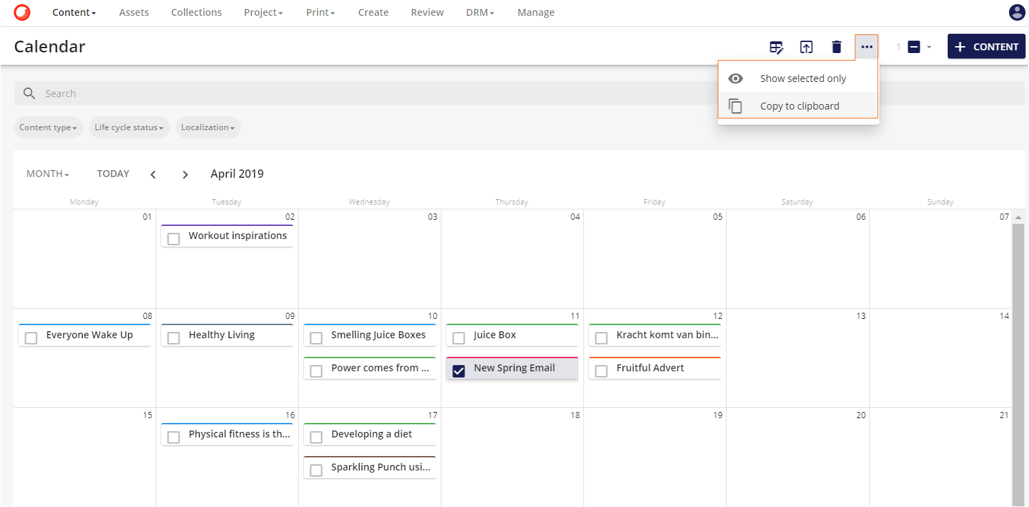 Calendar | Sitecore Documentation