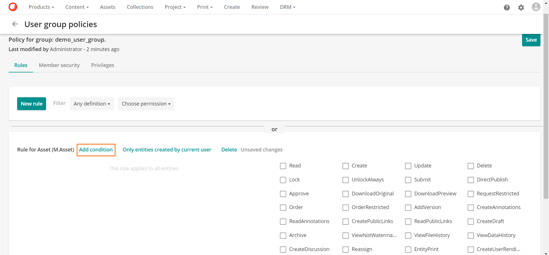 Configure a user group policy | Sitecore Documentation