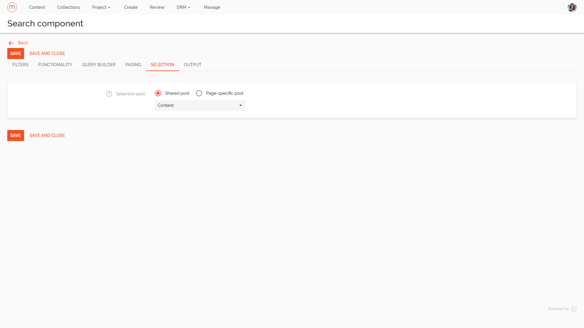 Selection | Sitecore Documentation
