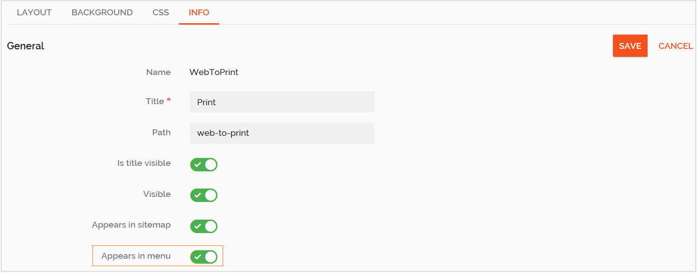 Enable Print in menu