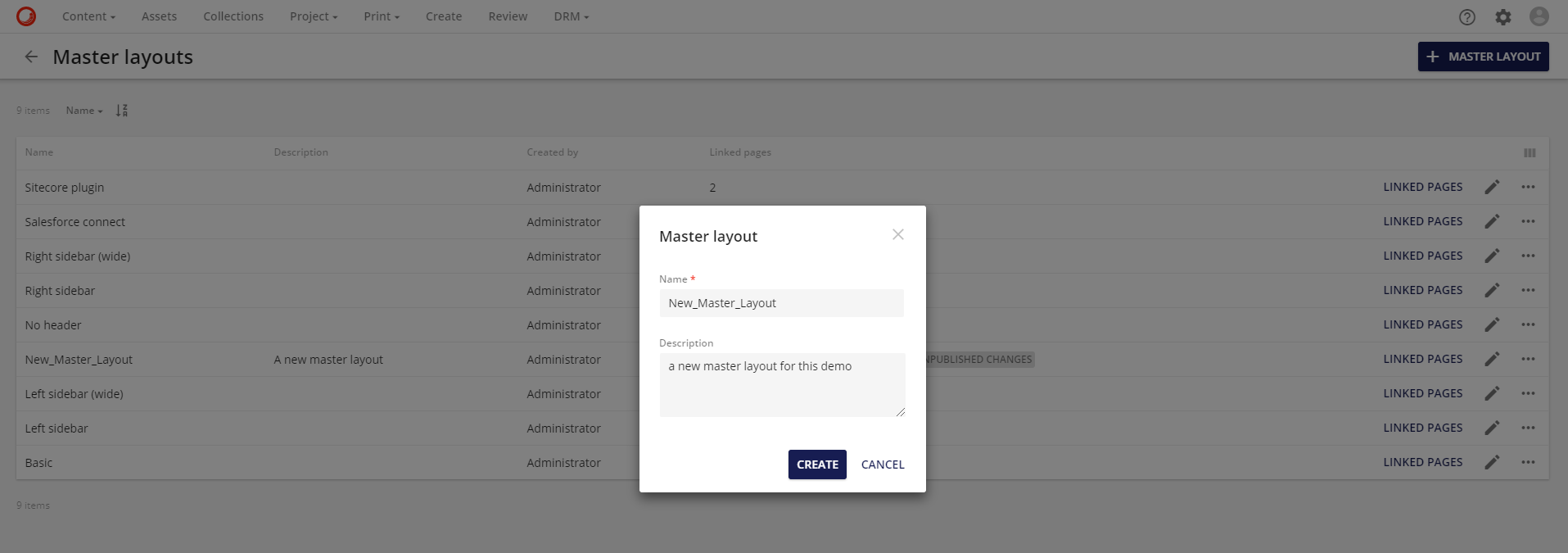 Master layouts | Sitecore Documentation